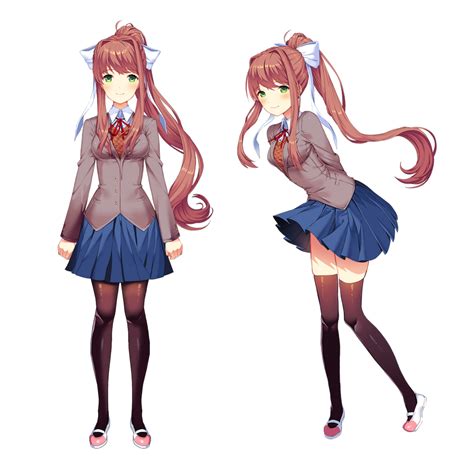 Monika Full Body Sprites By Gwendysc By Gwendolyx10 On Deviantart