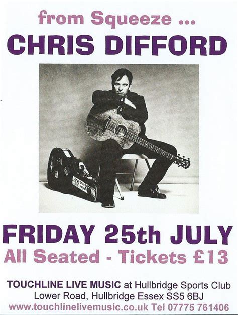 Chris Difford 25 July 2014 Live At Hullbridge Sports Club Packet