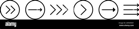 Swipe Icon Set Arrow On Circle Button Symbol Arrow Right Next Abstract Scroll Icon Element