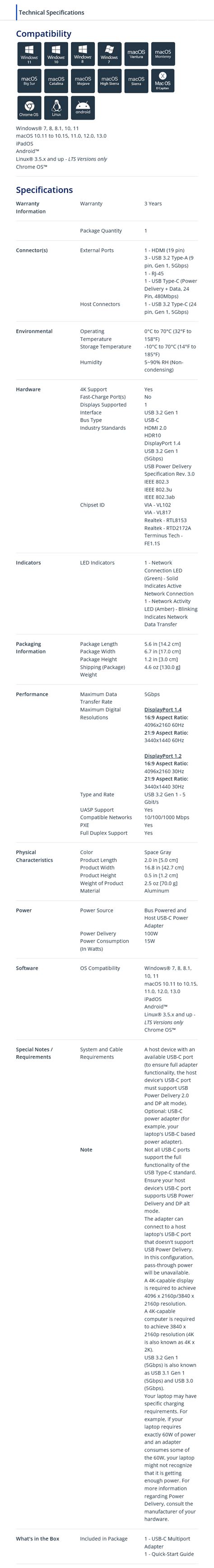 Startech Usb C Multiport Adapter Hub 4k 60hz Hdmi And 100w Pd 127b Usbc Multiport Mwave