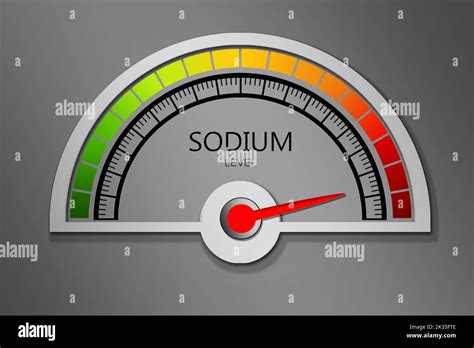 Sodium Level Measuring Device With Arrow And Scale D Rendering Stock Photo Alamy