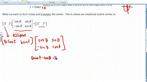 Rotated Ellipse Equation