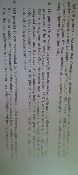 Solved Q4 20 Points Assume That Contiguous Memory