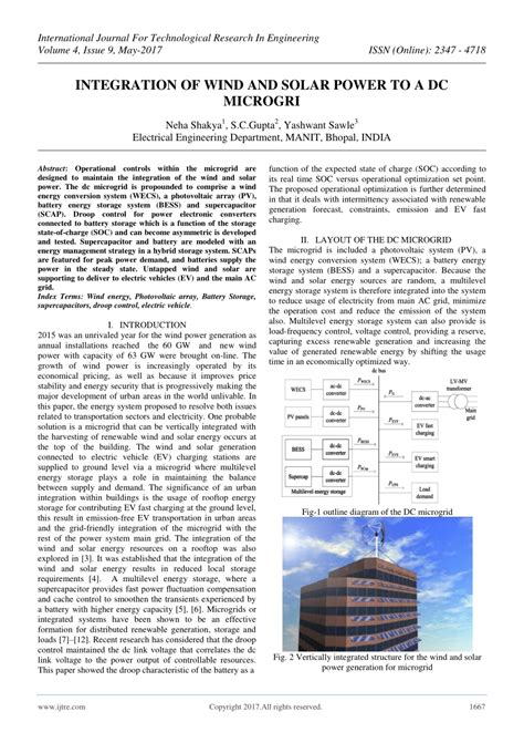 Pdf Integration Of Wind And Solar Power To A Dc Microgri