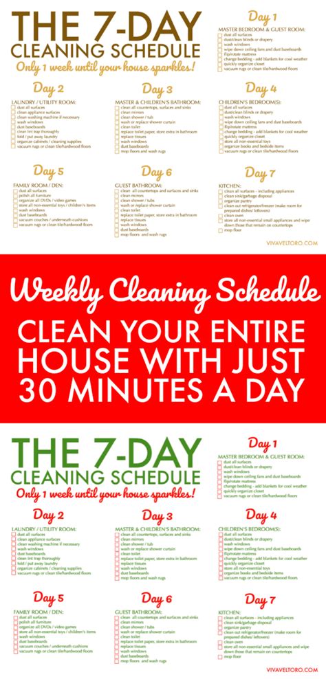 Free Printable House Cleaning Schedule Viva Veltoro