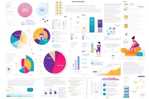 Diverse Data Visualization Charts Graphs And Infographics On White