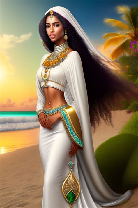 Beautiful Arabian Princess Wearing White Clothes Arabian Princess