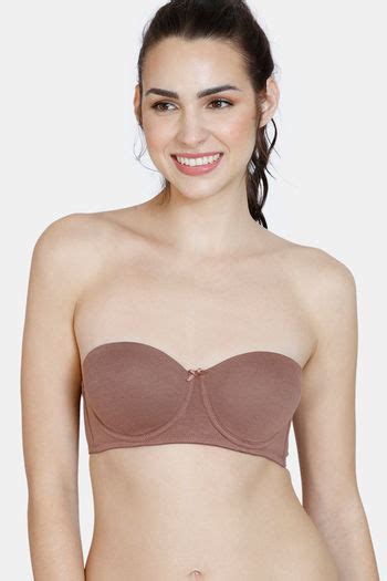 Buy Zivame Beautiful Basics Padded Wired 34th Coverage Strapless Bra Nutmeg At Rs995 Online