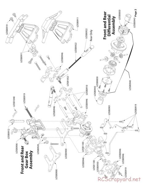 Team Losi Mini Lst Parts List And Exploded View Losb0215 • Rcscrapyard Radio Controlled