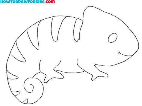 Simple Chameleon Drawing How To Draw A Chameleon In 10 Easy Steps