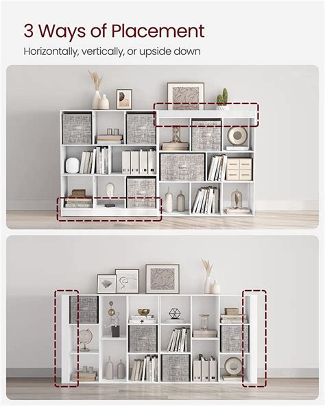 Wooden Bookcase 8 Cube Cubby White Space General
