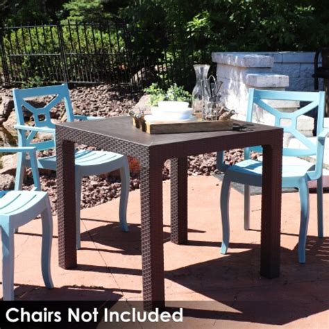 Sunnydaze 315 In Plastic Rattan Square Patio Dining Table Black 29 Fred Meyer
