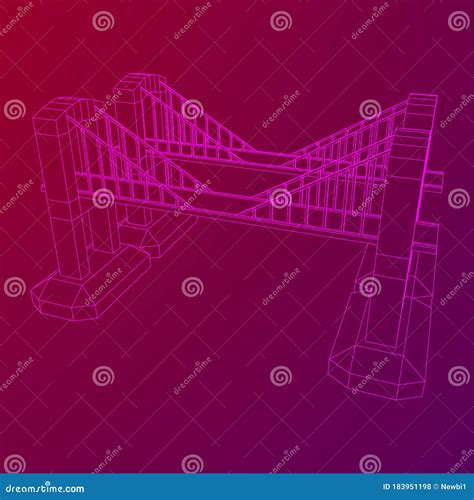 Bridge Connection Structure Wireframe Stock Vector Illustration Of Grid Connect 183951198