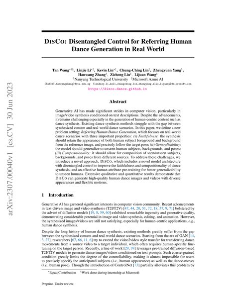 Pdf Disco Disentangled Control For Referring Human Dance Generation In Real World