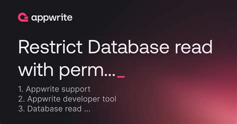 Restrict Database Read With Permission ``any`` From Rest Calls From Any Client To Specific