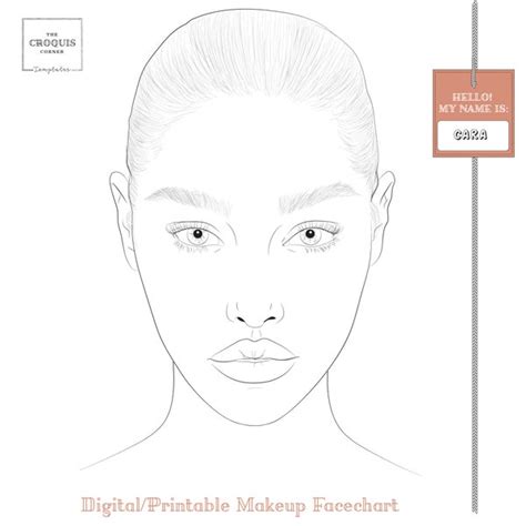 Makeup Face Template Etsy