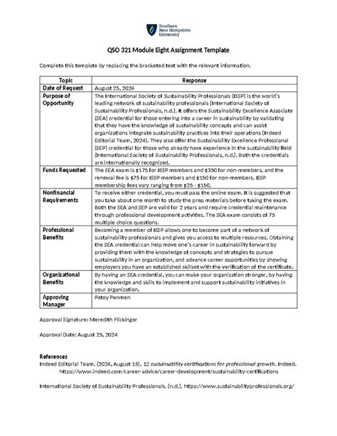 Qso 321 Module 8 Assignment Sustainability Credentials Overview Studocu Qso 321 Module 8 Assignment Sustainability Credentials Overview Studocu