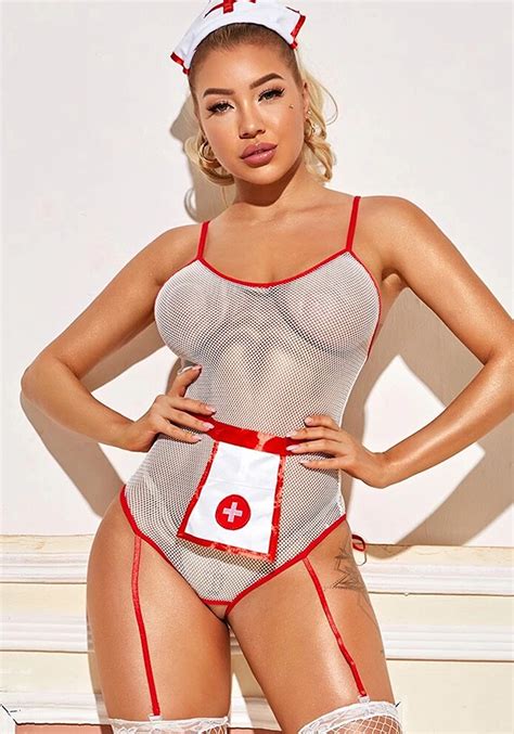 Wholesale Women White Sexy Mesh See Through Nurse Costume Lingerie Global Lover