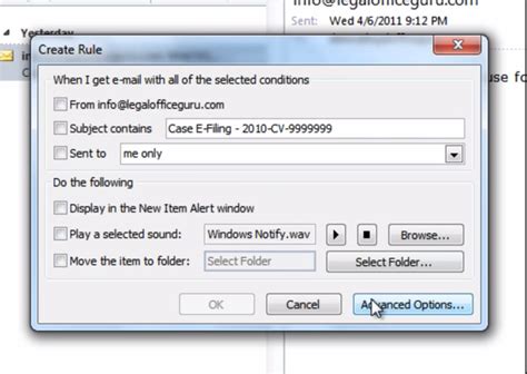 Configuring Rules In Microsoft Outlook To Automate Message Handling Legal Office Guru