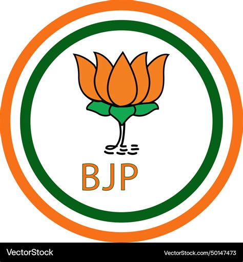 Lotus Flower Symbol Political Party Sign Bjp Vector Image