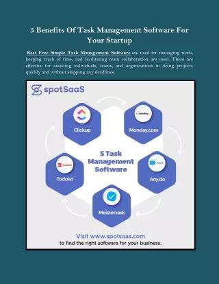 PPT 5 Benefits Of Task Management Software For Your Startup PowerPoint Presentation ID 11433842