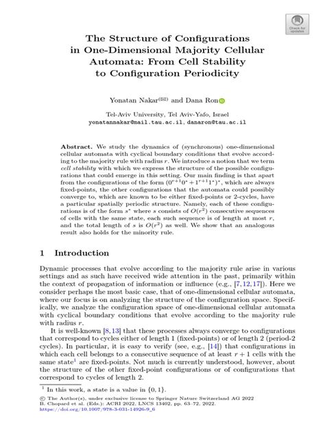 the structure of configurations in one dimensional majority cellular automata pdf pdf