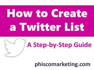 How To Create Twitter Lists PDF Social Networking Internet