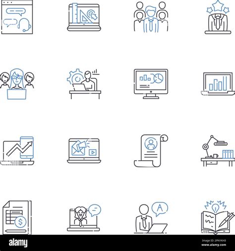 Strategy And Planning Line Icons Collection Analysis Alignment