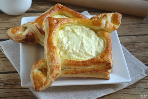 Ватрушки из слоеного теста с творогом Receita