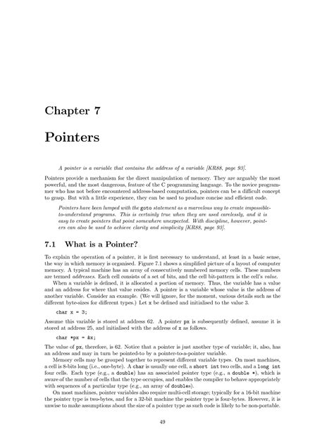 Advancement Of C Programming 10 Chapter 7 Pointers A Pointer Is A Variable That Contains The