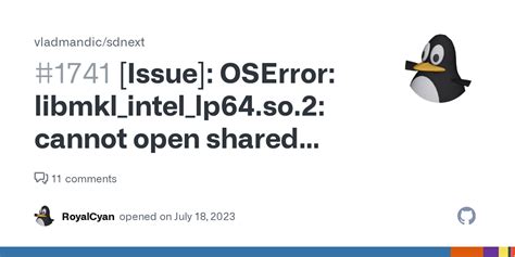 Issue OSError Libmkl Intel Lp64 So 2 Cannot Open Shared Object File No Such File Or