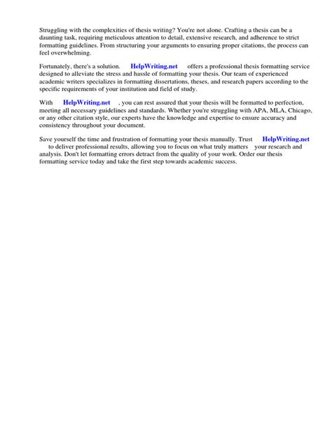 Thesis Formatting Service Pdf