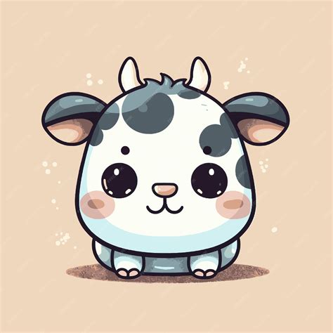 Ilustración Linda De Kawaii De La Vaca De Chibi Vector Premium