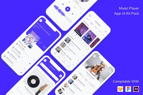 Music Player App Ui Kit Pack Graphic By Betush · Creative Fabrica
