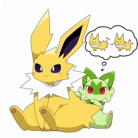 Sprigatito And Jolteon Pokemon Drawn By Tarotontaro Danbooru
