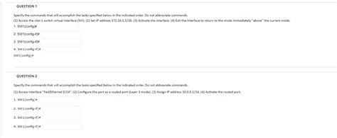 Solved Question 1 Specify The Commands That Will Accomplish