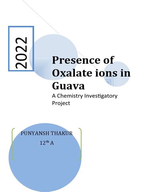 Analysis Of Oxalate Ion Content In Guava Fruit At Different Stages Of