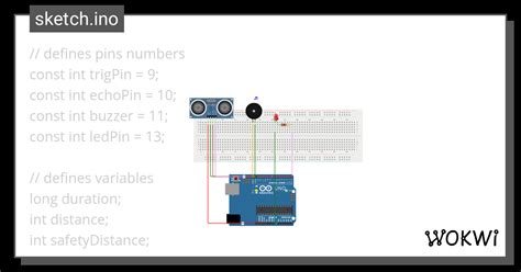 Sensor Jarak Ultrasonik Menggunakan Buzzer Wokwi Esp32 Stm32 Arduino Simulator