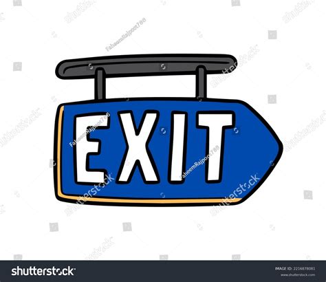 Blue Exit Sign Board Transparent Background Stock Illustration Shutterstock