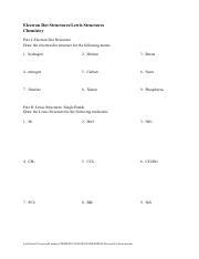 ElectronDotStructures Page 1 Pdf Electron Dot Structures Lewis Structures Chemistry Part I