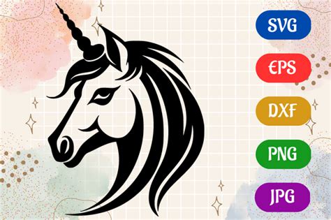 Unicorn Svg Eps Dxf Png  Silhouette Graphic By Creative Oasis