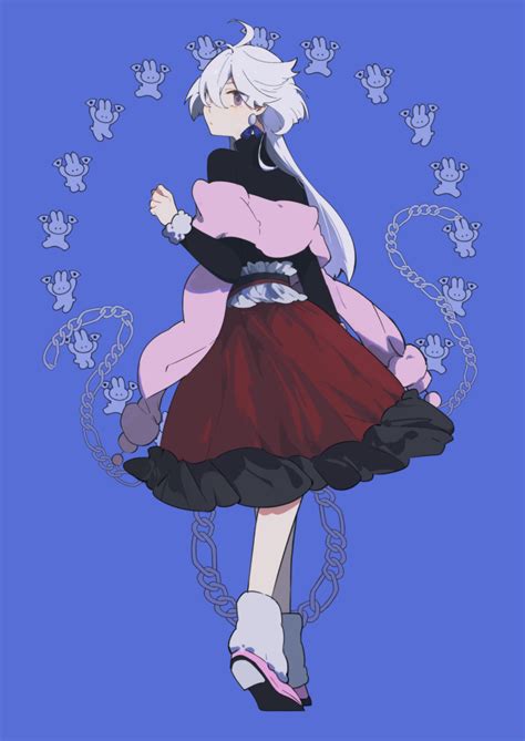 Safebooru 1girl Absurdres Alternate Costume Blue Background