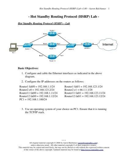 Hot Standby Routing Protocol Hsrp Lab Router Alley