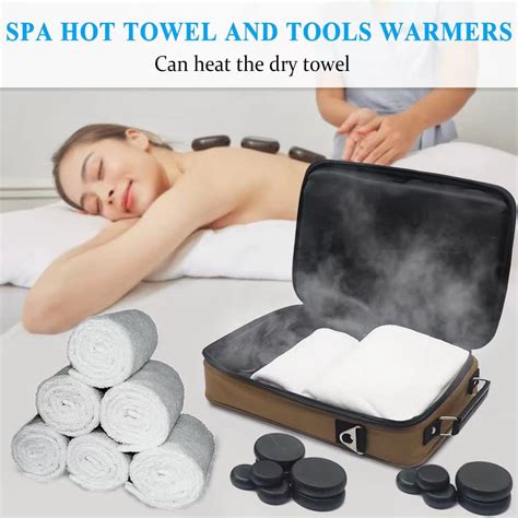 Goodtar Portable Hot Stones Warmer Set Spa Salon Massage Digital Electric Heater Kit With 16