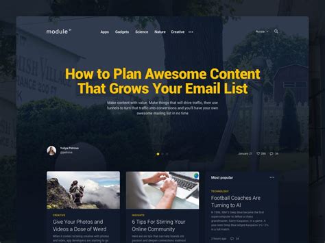 Module UI Kit Sample Blog Ui Kit Blog Web Design