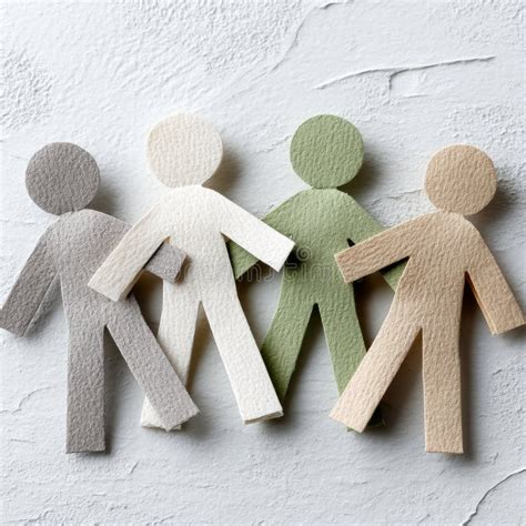 Paper Cutout Figures Symbolizing Unity And Diversity Stock Image Image Of Equality Bonding