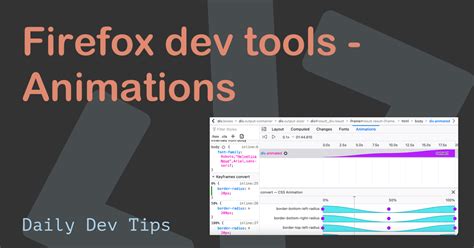 Firefox Dev Tools Animations