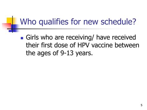 Ppt Hpv Vaccine Extended Dosing Schedule For Grade 6 Powerpoint Presentation Id 275886