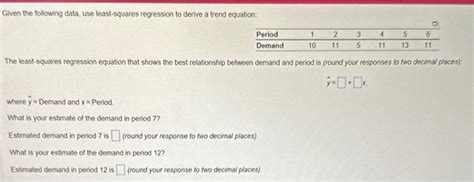 solved given the following data use least squares