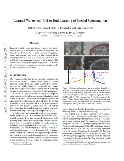 Pdf Learned Watershed End To End Learning Of Seeded Segmentation